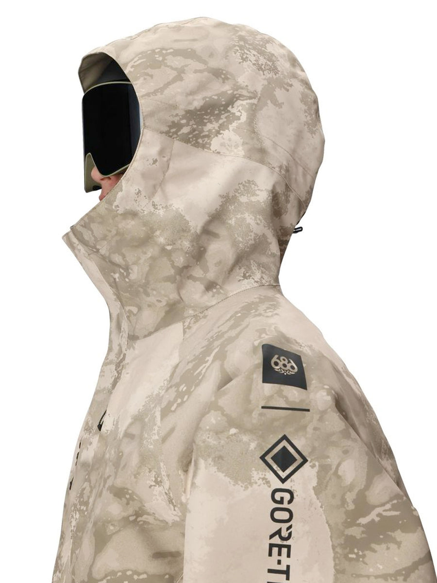 686 GORE-TEX CORE SHELL SNOWBOARD JACKET - LIMESTONE HEMISPHERE PRINT ...