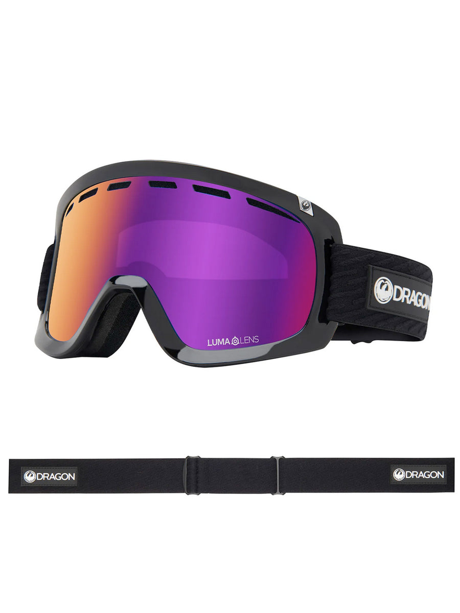 DRAGON D1 OTG SNOWBOARD GOGGLES - ICON PURPLE IONIZED+AMBER LENS ...