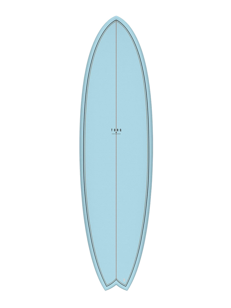 TORQ MOD FISH 6'10" SURFBOARD - BLUE FIBRE PATTERN – Boardwise